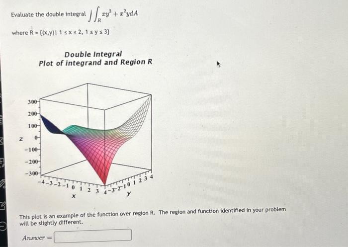 Evaluate the double integral ∬Rxy3+x2ydA where | Chegg.com