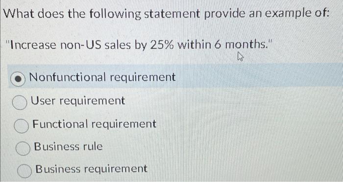 Solved What does the following statement provide an example | Chegg.com