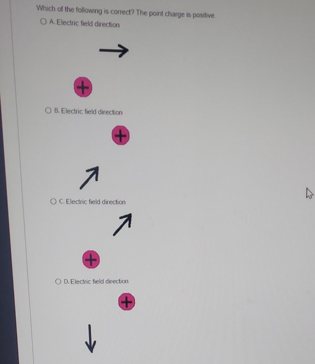 Solved Which of the following is correct? The point charge | Chegg.com