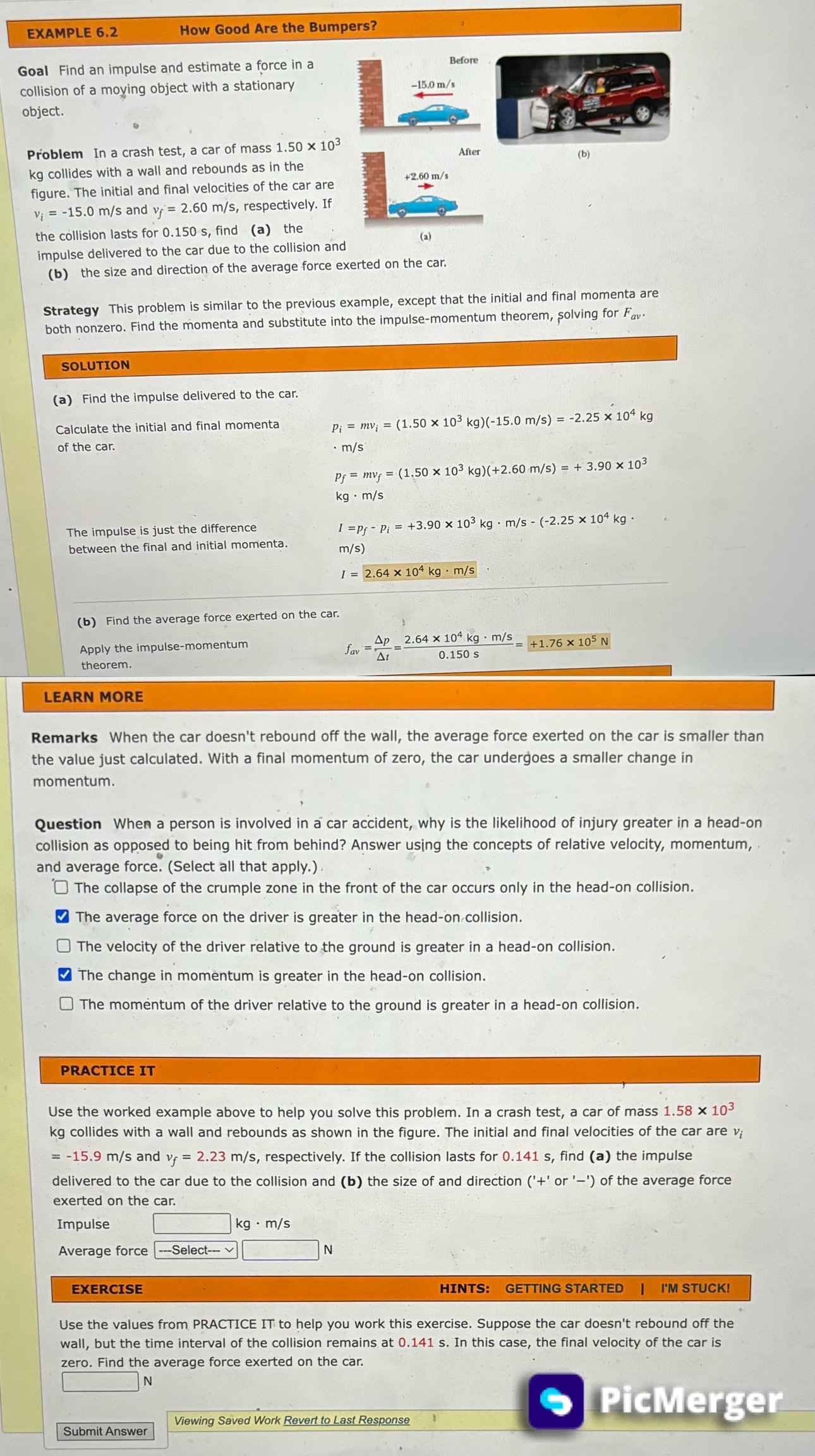 Solved EXAMPLE 6.2 ﻿How Good Are the Bumpers?Goal Find an | Chegg.com
