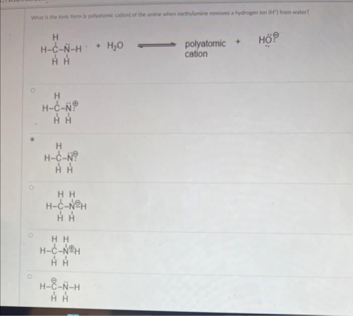 Solved what is the ionic form( a polyatomic cation) of the | Chegg.com