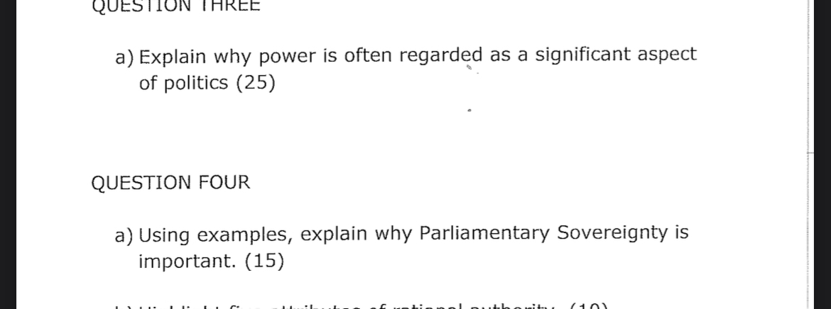 Solved a) ﻿Explain why power is often regarded as a | Chegg.com
