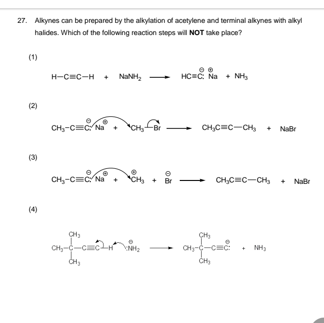 Solved 27. Alkynes can be prepared by the alkylation of | Chegg.com