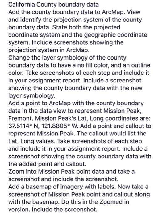 Solved California County boundary data Add the county | Chegg.com