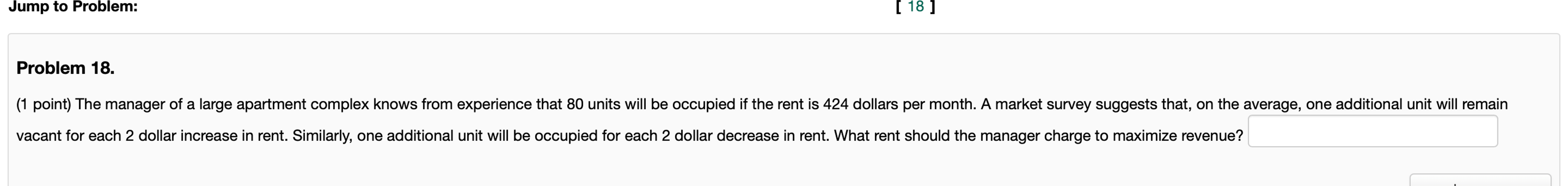 Solved Jump to Problem:[ 18]Problem 18.( 1 ﻿point) ﻿The | Chegg.com