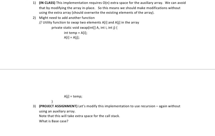 Solved import java.util.Arrays; class Reverse Inplace // | Chegg.com