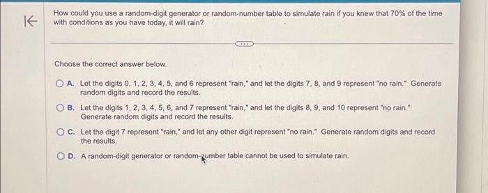 Solved How could you use a random-digit generator or | Chegg.com
