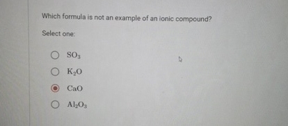 Solved Which formula is not an example of an ionic | Chegg.com