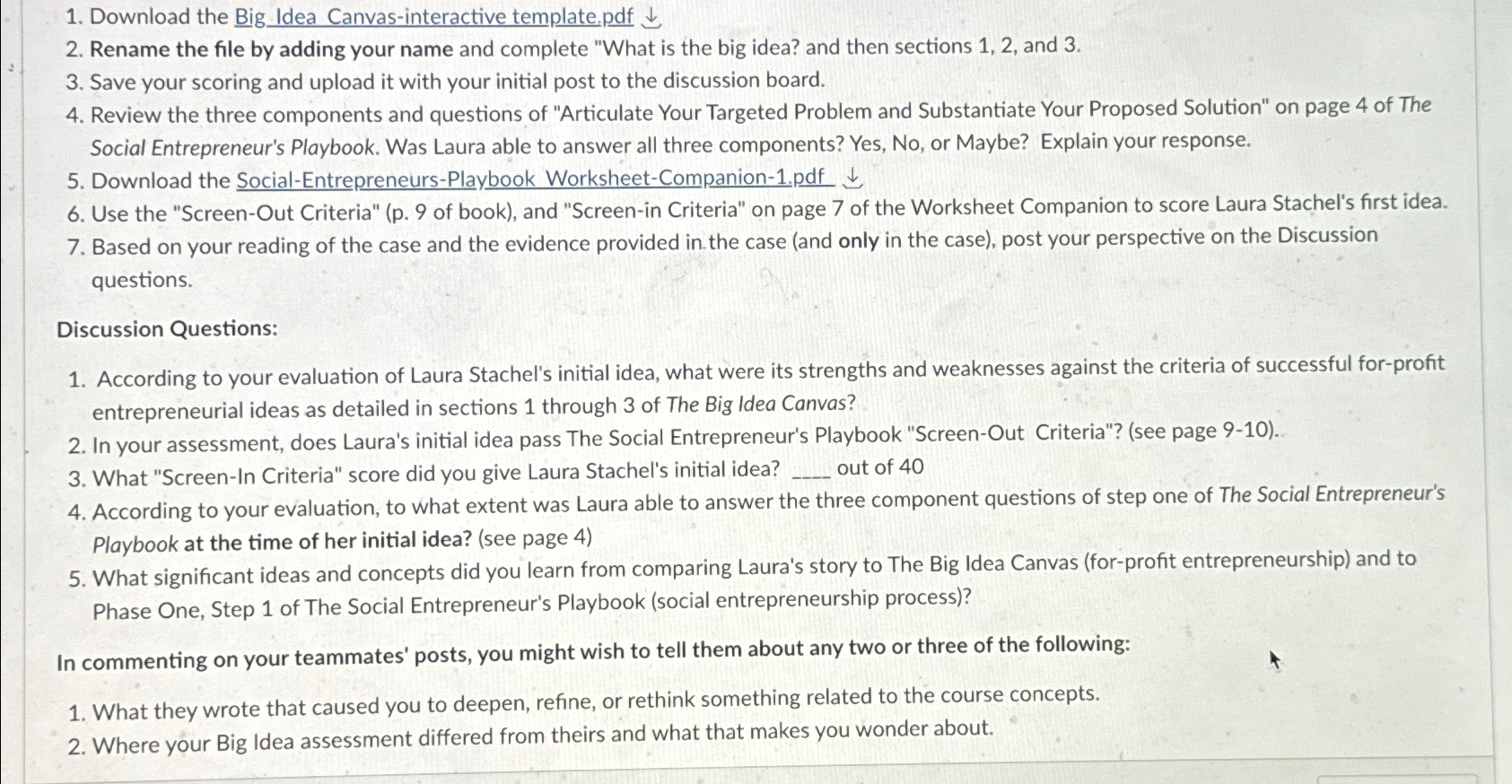 Solved Download the Big.Idea Canvas-interactive template.pdf | Chegg.com