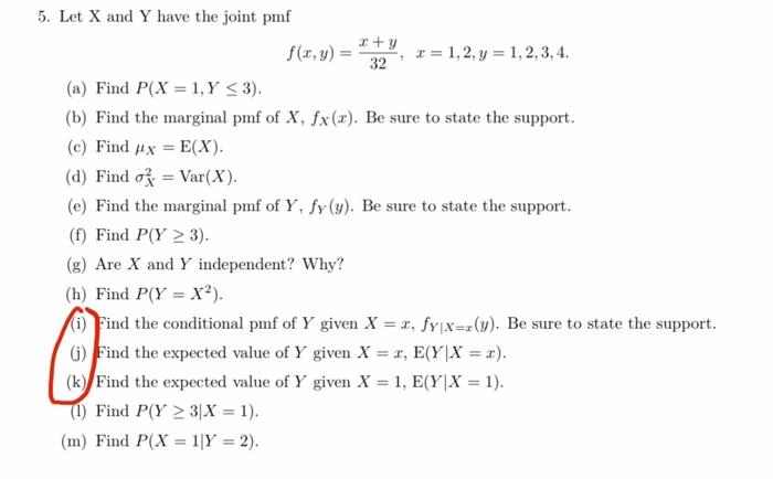 5. Let X and Y have the joint pmf | Chegg.com 5. Let X and Y have the joint pmf | Chegg.com