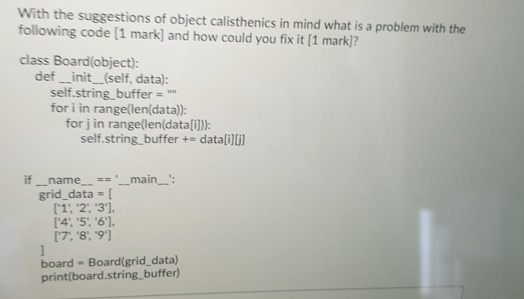 Solved With the suggestions of object calisthenics in mind | Chegg.com