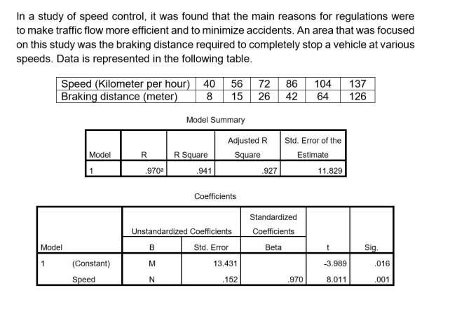 Solved In a study of speed control, it was found that the | Chegg.com