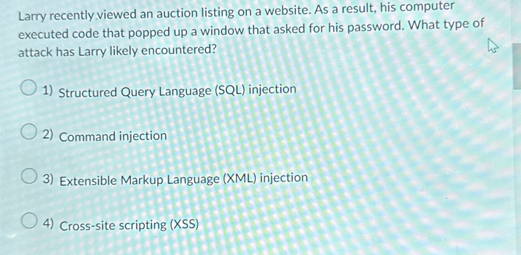 Solved Larry recently viewed an auction listing on a | Chegg.com
