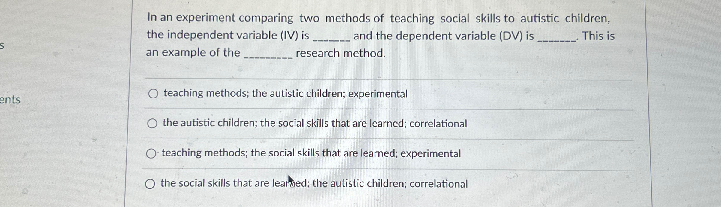 Solved In an experiment comparing two methods of teaching | Chegg.com
