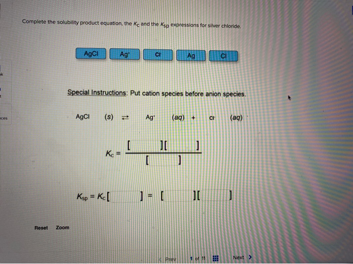 Solved Complete the solubility product equation, the Kc and | Chegg.com