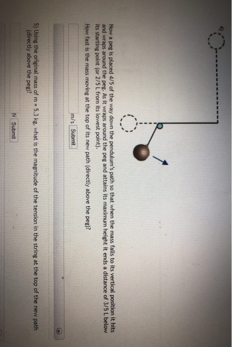 Solved A mass m - 5.3 kg hangs on the end of a massless rope | Chegg.com