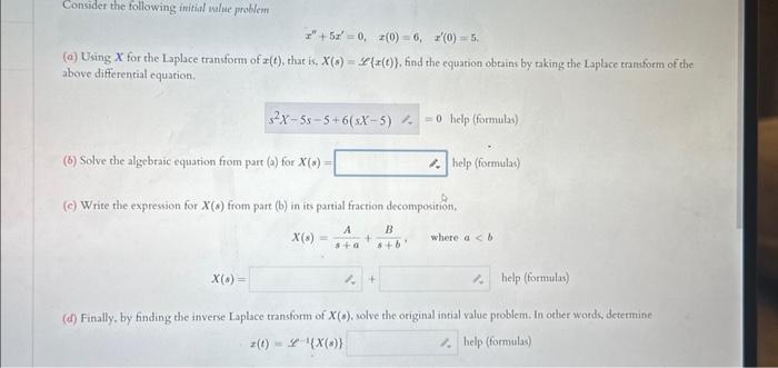 Solved Consider the following initial walue problem | Chegg.com Solved Consider the following initial walue problem | Chegg.com