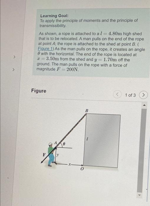 Solved Using the principle of transmissibility, the force F | Chegg.com