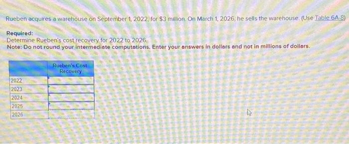 Solved TABLE 6A S General Depreciation System: | Chegg.com