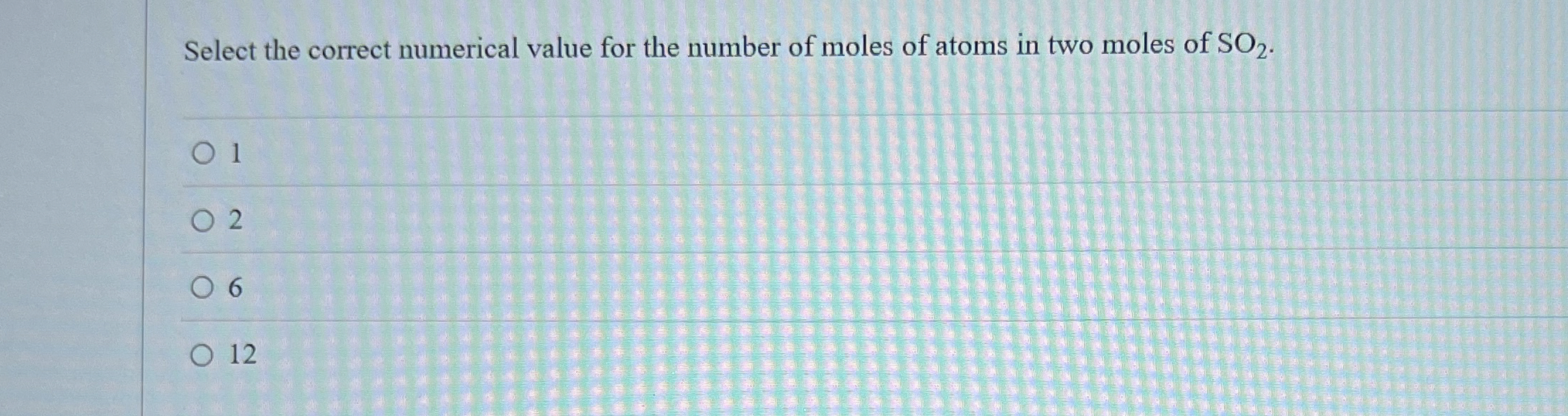 Solved Select the correct numerical value for the number of | Chegg.com