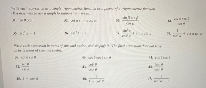 Solved Write each expression as a single trigonometric | Chegg.com