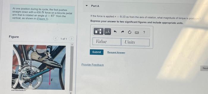 Solved At one position during its gycle, the foot pushes | Chegg.com