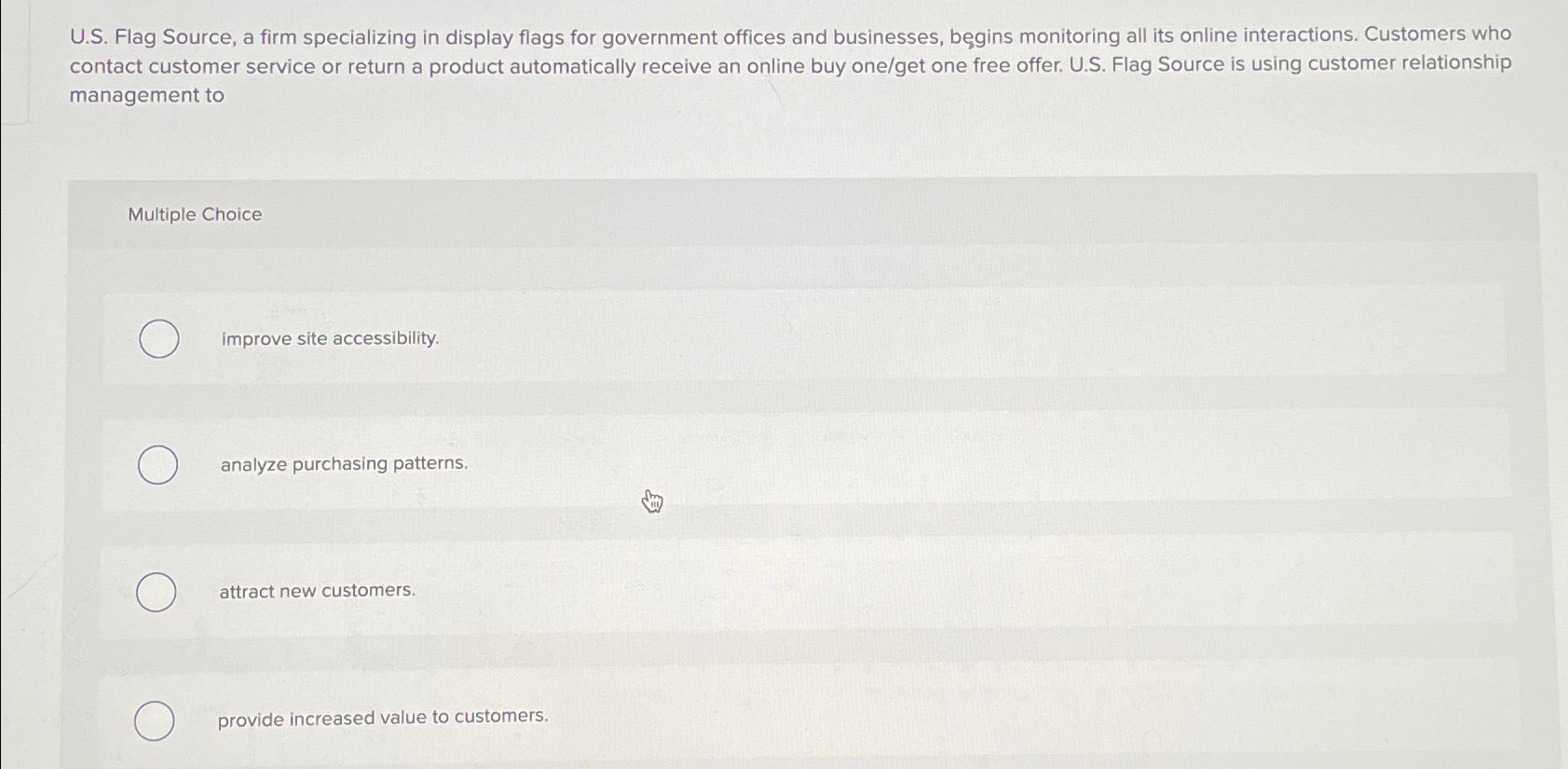 Solved U.S. ﻿Flag Source, a firm specializing in display | Chegg.com