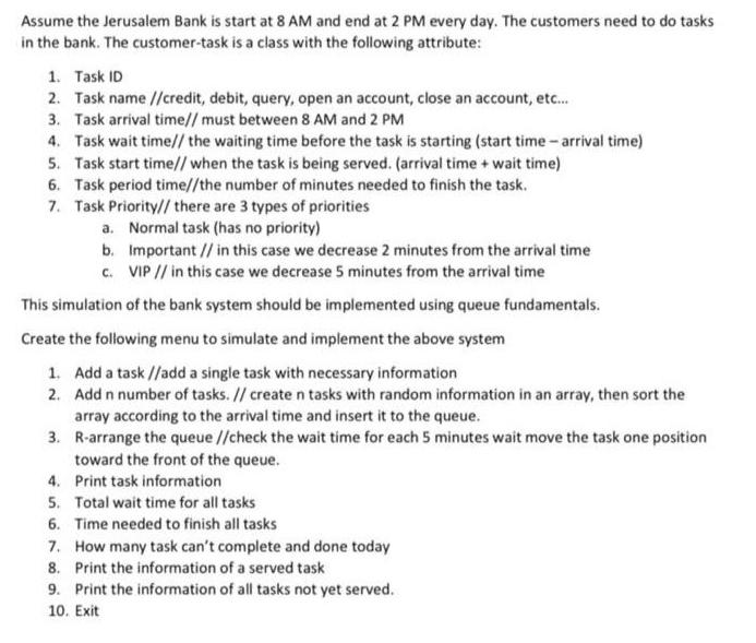 Solved write a full c++ ﻿program that implements all the | Chegg.com