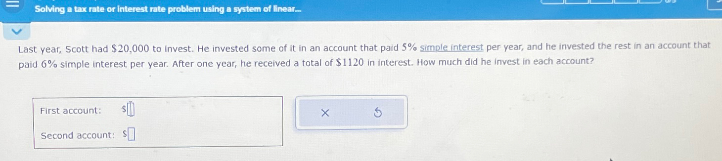 Solved Solving a tax rate or interest rate problem using a | Chegg.com