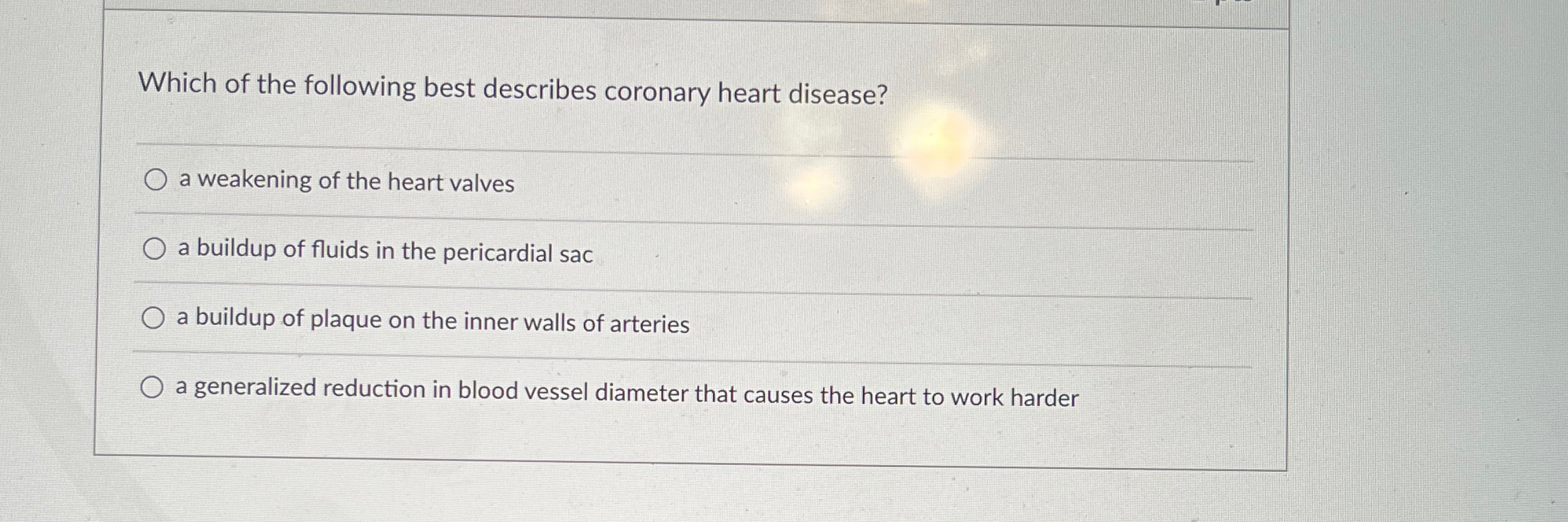 Solved Which of the following best describes coronary heart | Chegg.com