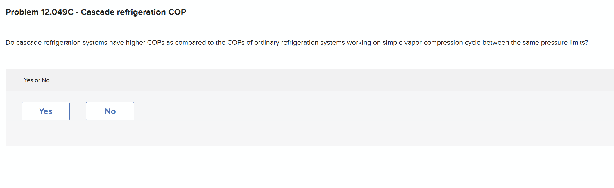 Solved Problem 12.049C - ﻿Cascade refrigeration COPDo | Chegg.com