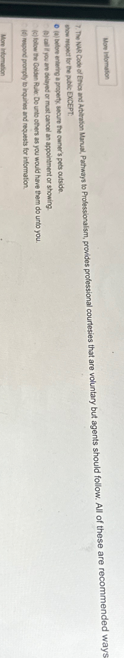 Solved The NAR Code of Ethics and Arbitration Manual, | Chegg.com