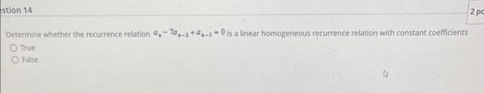 Solved Determine Whether The Recurrence Relation