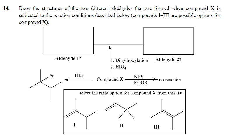 Solved Draw the structures of the two different aldehydes | Chegg.com