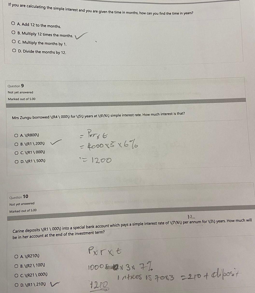 Solved If you are calculating the simple interest and you | Chegg.com
