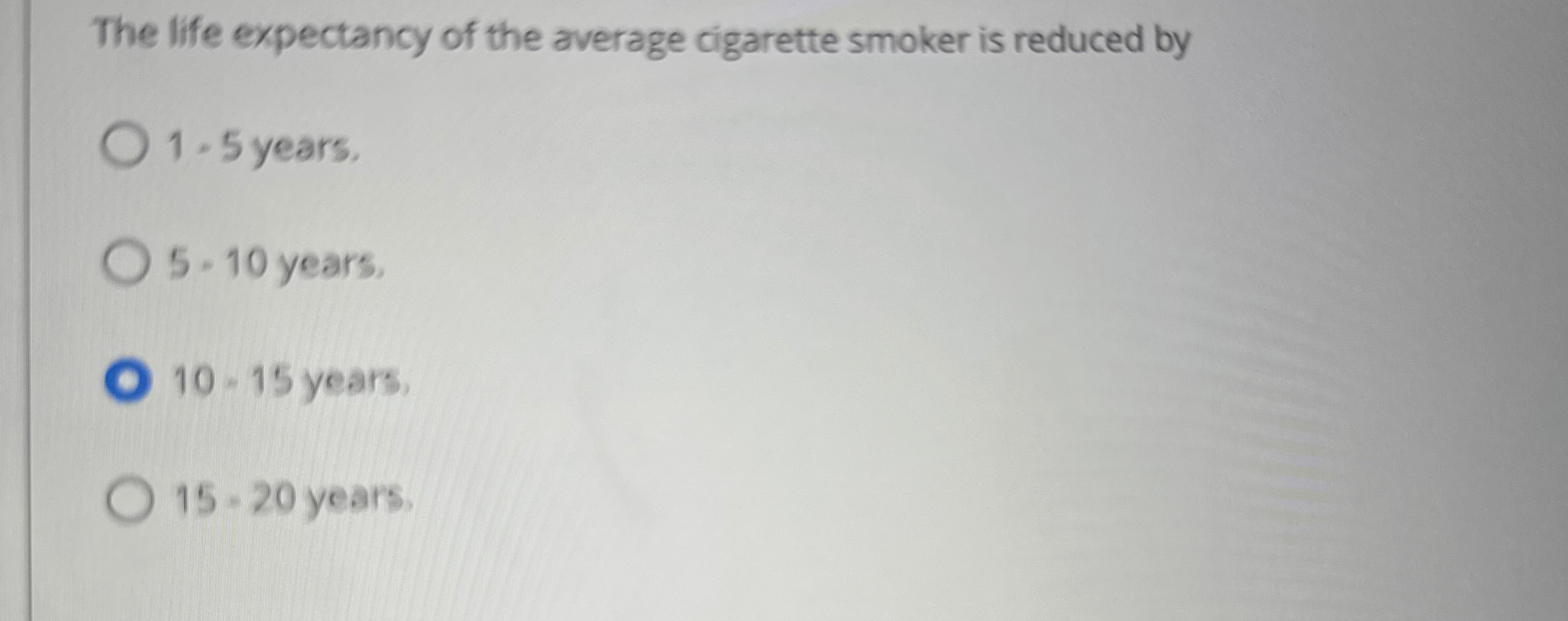 Solved The life expectancy of the average cigarette smoker | Chegg.com