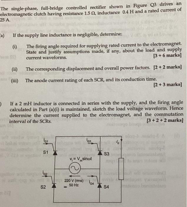 Solved The Single Phase Full Bridge Controlled Rectifier 9894