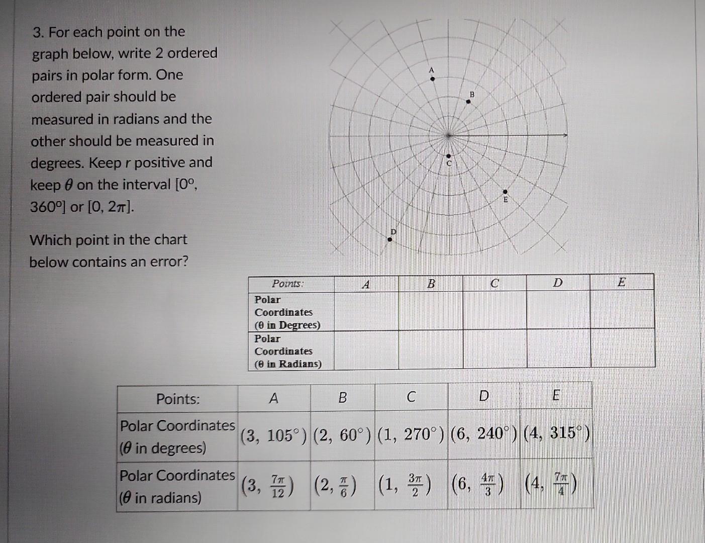 Solved 3. For each point on the graph below, write 2 ordered | Chegg.com