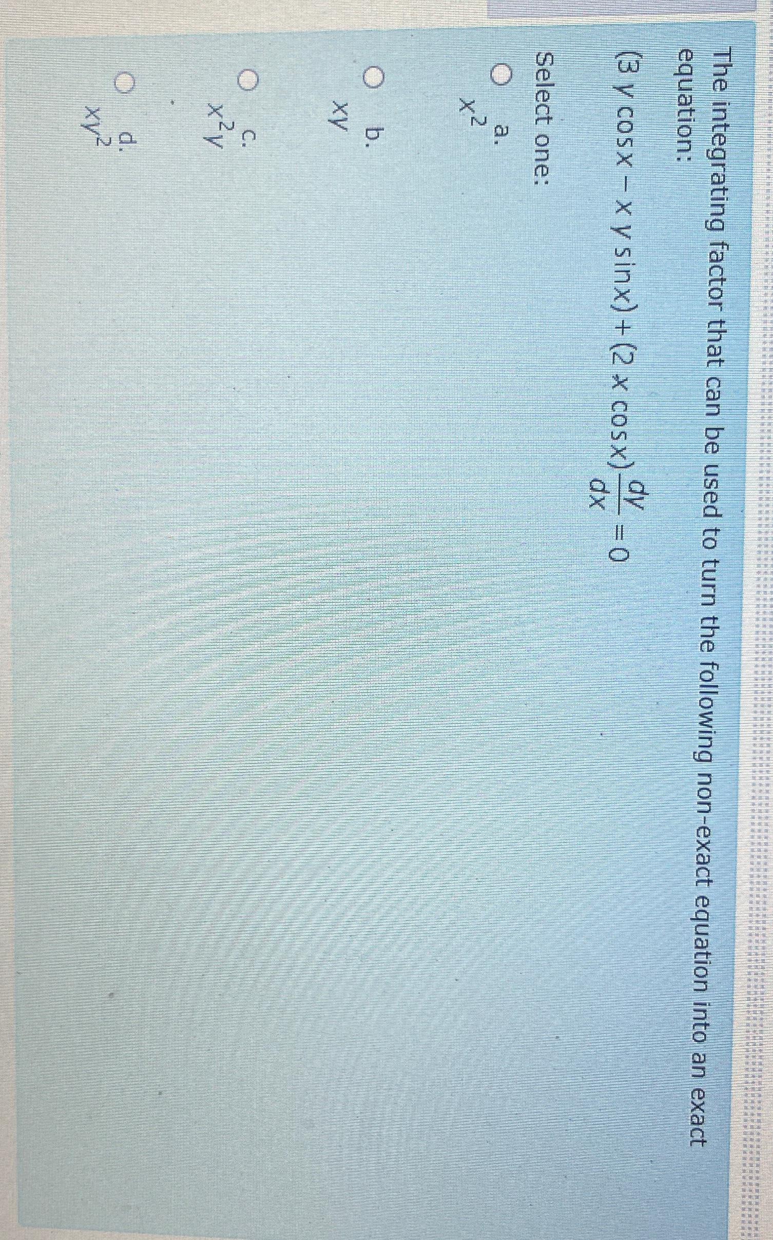 Solved The integrating factor that can be used to turn the | Chegg.com Solved The integrating factor that can be used to turn the | Chegg.com