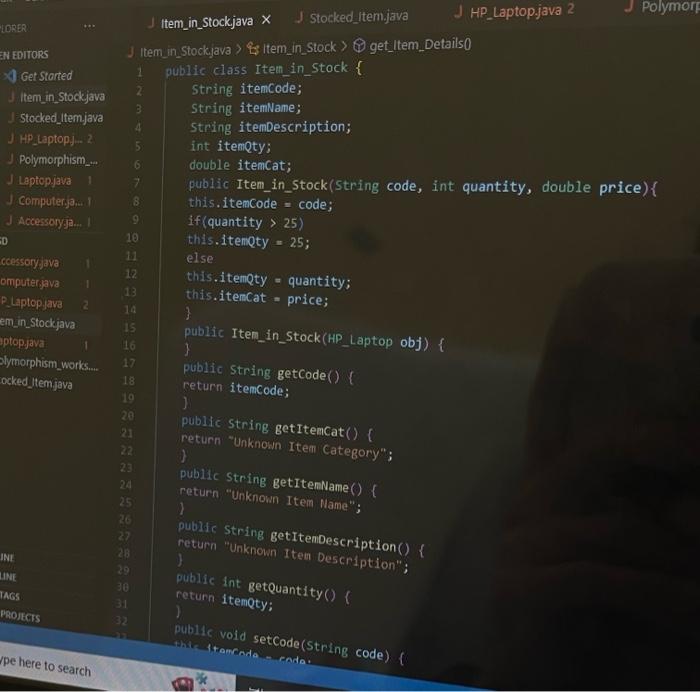 J Laptopjava > \& & Laptop >. S Laptop(String, | Chegg.com