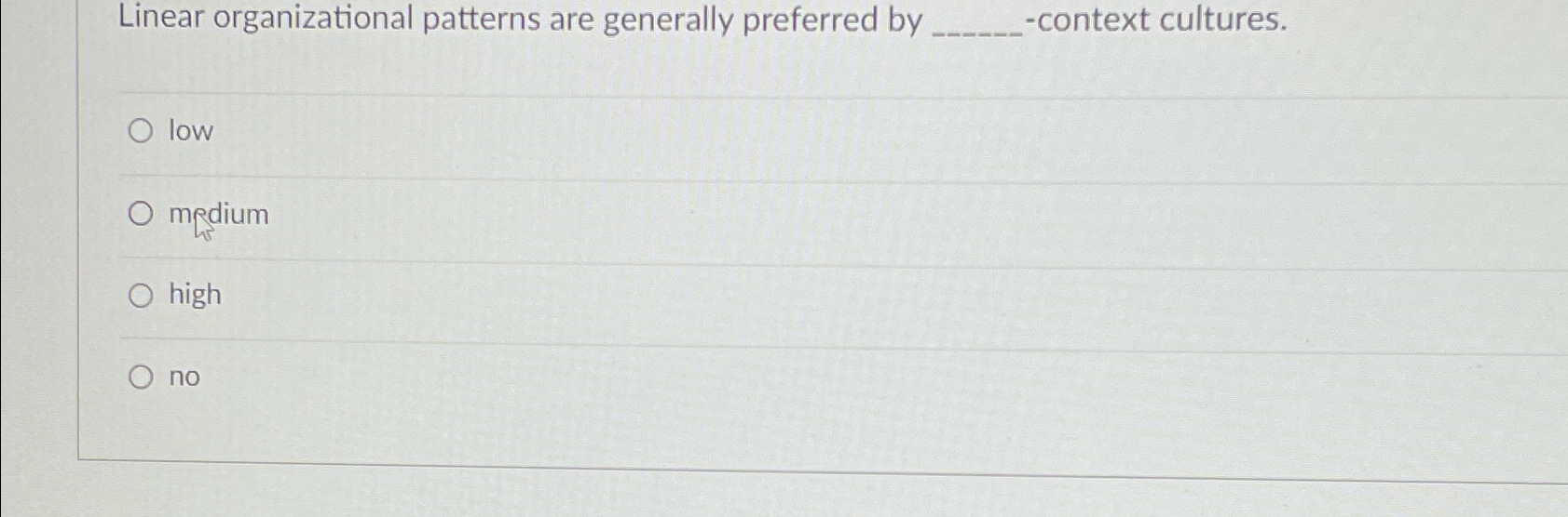 Solved Linear organizational patterns are generally | Chegg.com