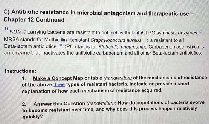 Solved C) Antibiotic resistance in microbial antagonism and | Chegg.com