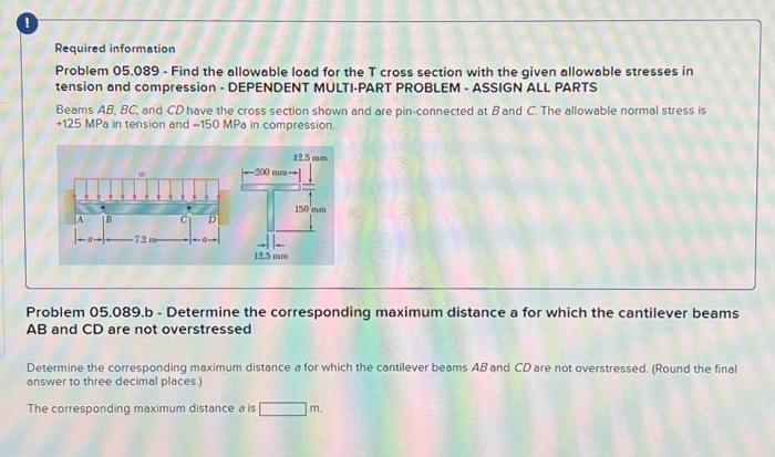 Solved Required information Problem 05.089. Find the | Chegg.com