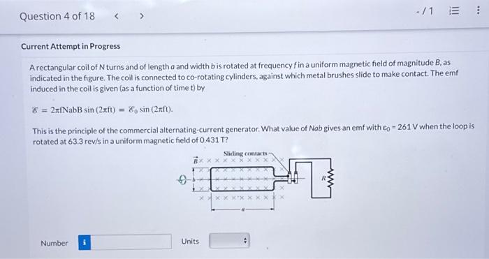 Solved A rectangular coil of N turns and of length a and | Chegg.com