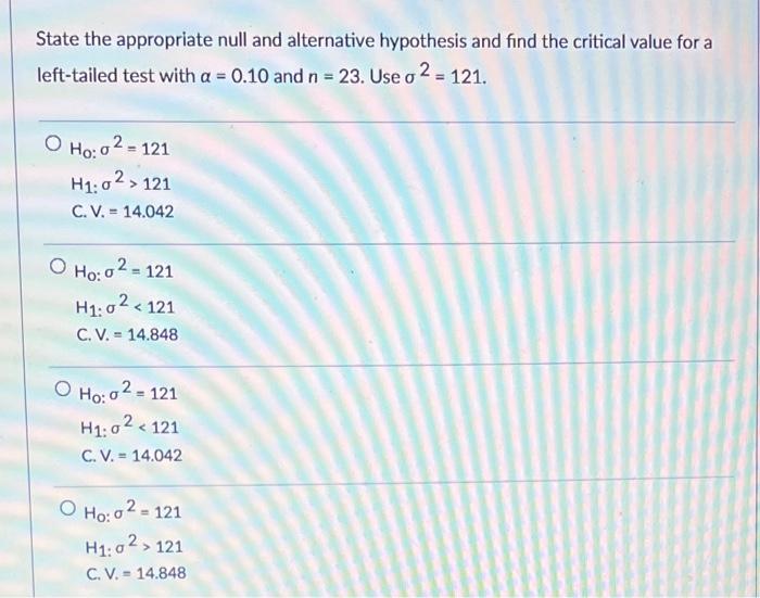 Solved State the appropriate null and alternative hypothesis | Chegg.com