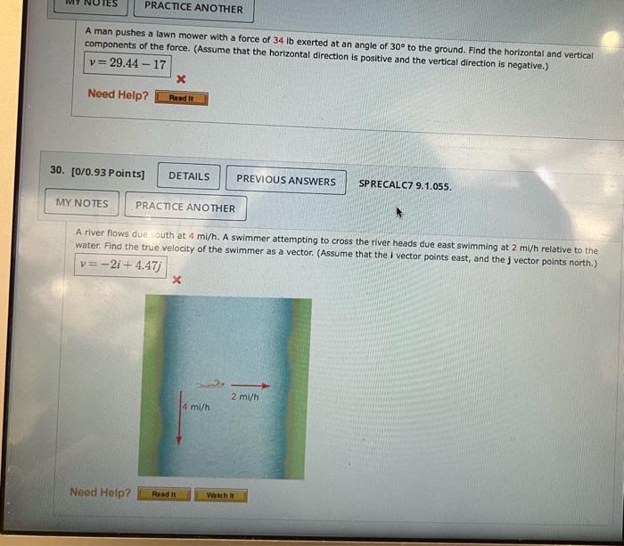 Solved A man pushes a lawn mower with a force of 34lb | Chegg.com