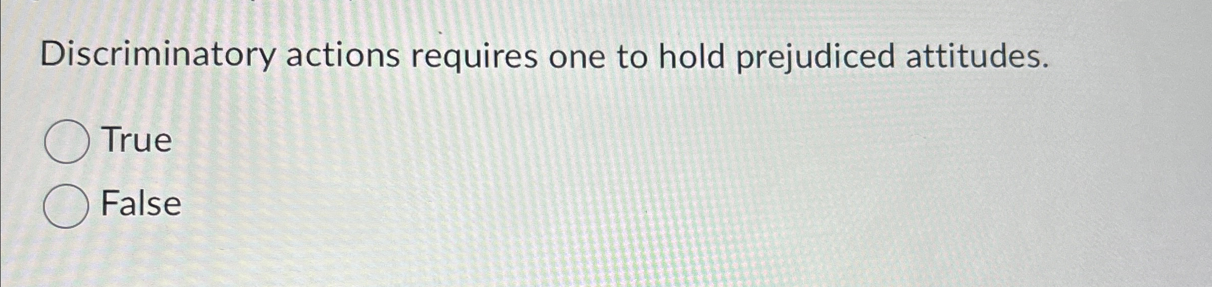 Solved Discriminatory actions requires one to hold | Chegg.com
