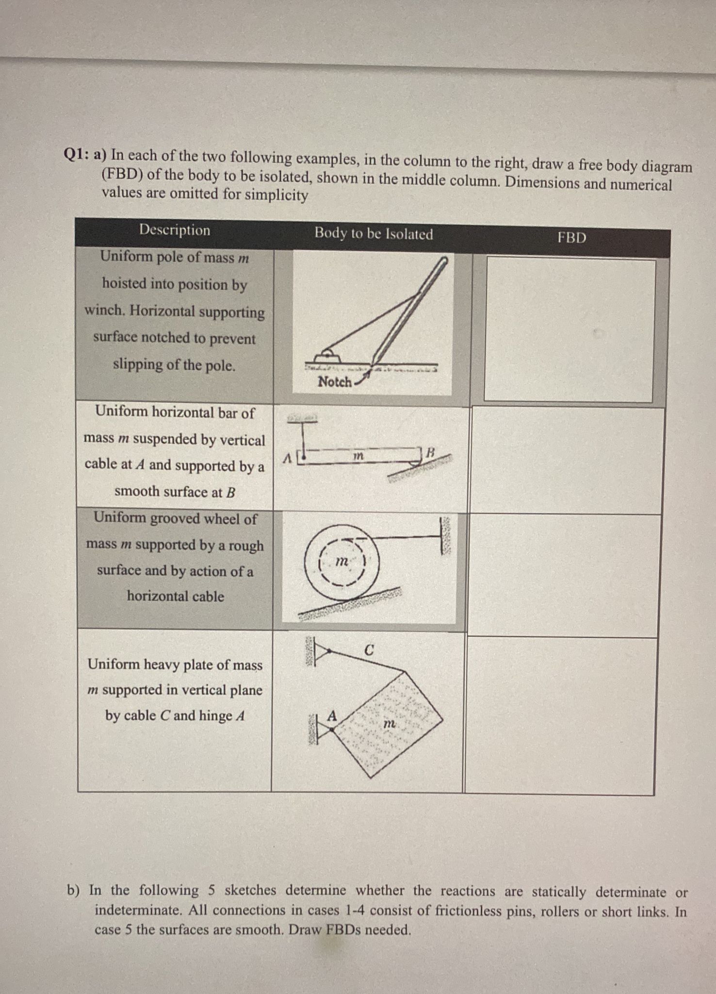 Solved Q1: a) ﻿In each of the two following examples, in the | Chegg.com
