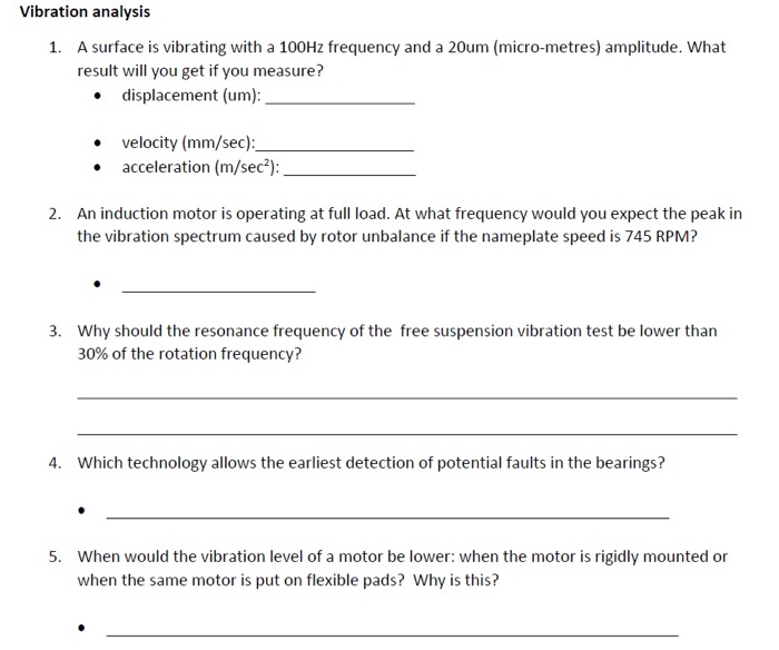Solved Vibration analysis 1. A surface is vibrating with a | Chegg.com