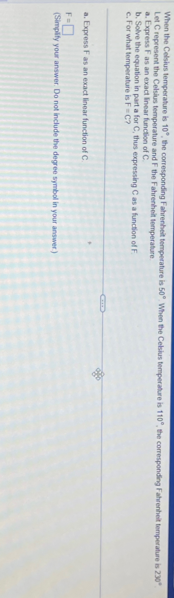 Solved When the Celsius temperature is 10°, ﻿the | Chegg.com